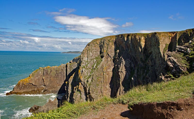 Cliffs at morte point stock image. Image of grey, devonengland - 218015985