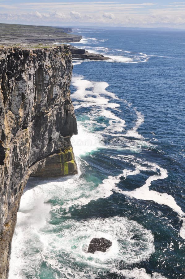 Cliffs Near Dun Aengus, Inishmore, Aran Islands in Ireland Stock Image ...
