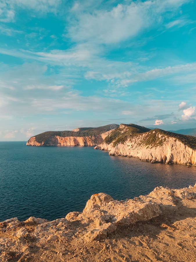 Cliffs Near Sea at Sunset Greece Lefkada Island Stock Photo - Image of ...