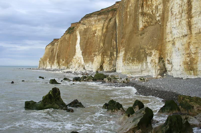 Cliffs in Normandy stock photo. Image of seafront, cliff - 33344136