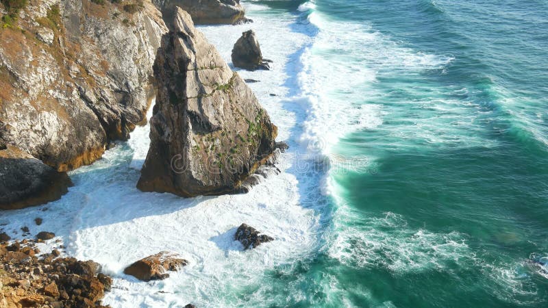 Cliffs ocean wave stone stock footage. Video of break - 121802792