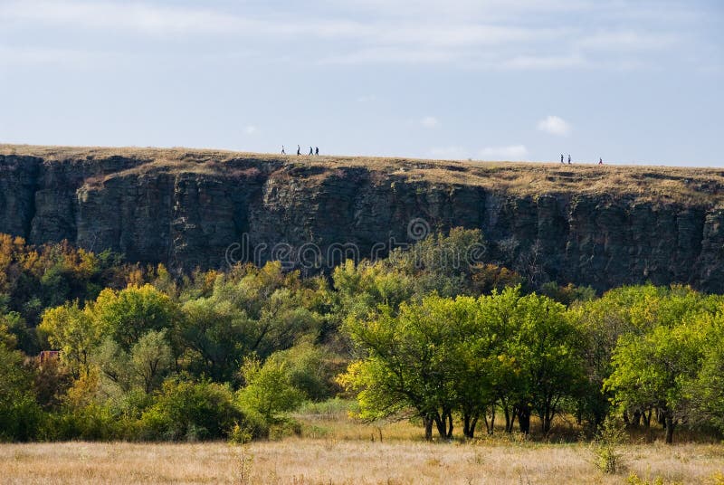 Cliffs over the forest stock photo. Image of wood, trees - 28199980