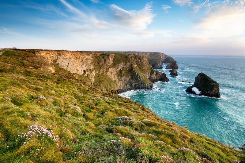 Cliffs at Pentire Steps stock photo. Image of europe - 53427972