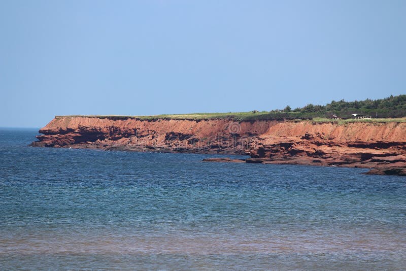 Cliffs of Red Rock and Ocean Waves Stock Photo - Image of island, small ...