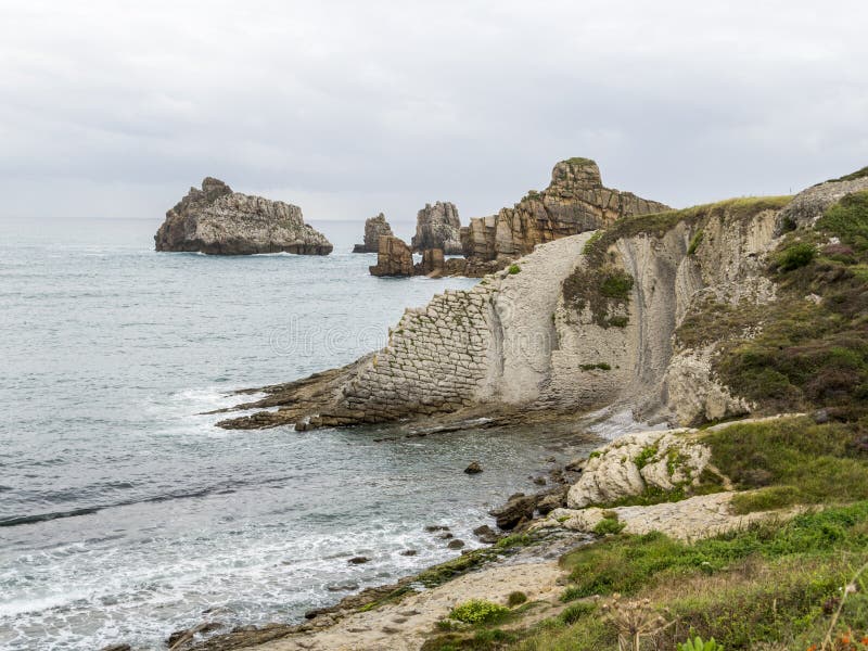 Cliffs of the Cantabrian Coast, Spain Stock Photo - Image of cliffs ...