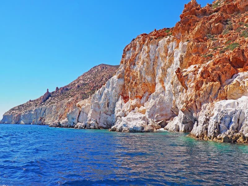 The Cliffs and Rock Formations of Polyaigos, an Island of the Greek ...