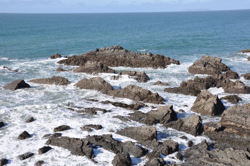 Shale Rock Layers Near Hartland Point on North Devon Coast, England, UK ...