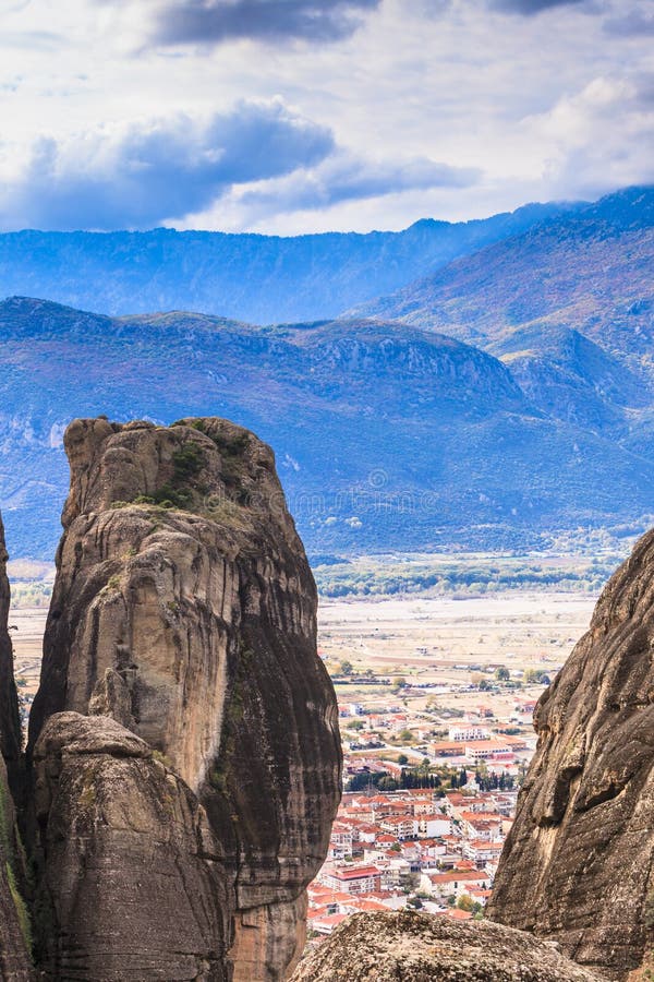 Cliffs Rocky Formations in Greece Meteora Stock Image - Image of rock ...