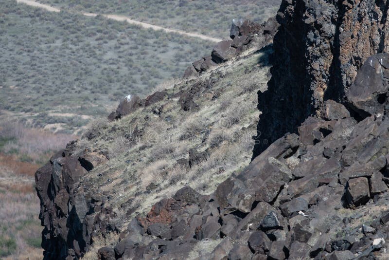 Cliffs and Rocky Ledges High on the Canyon Wall Stock Photo - Image of ...