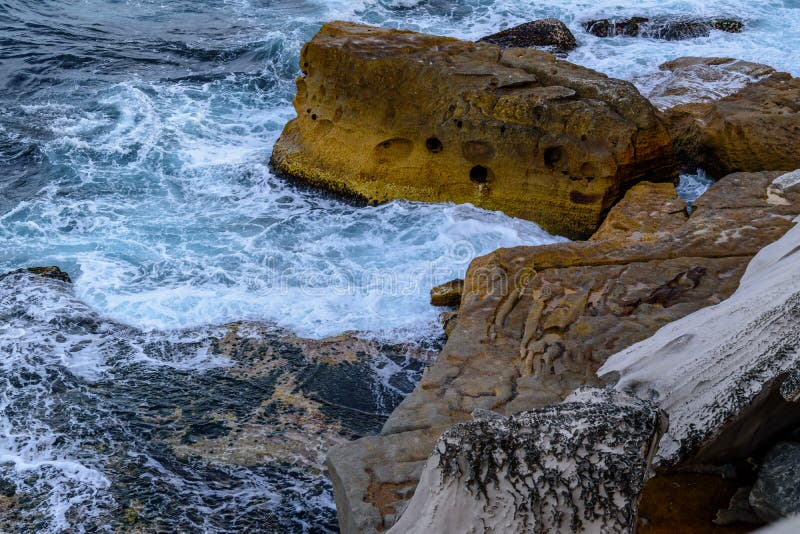 Cliffs and rough sea stock image. Image of scenic, copyspace - 140849597