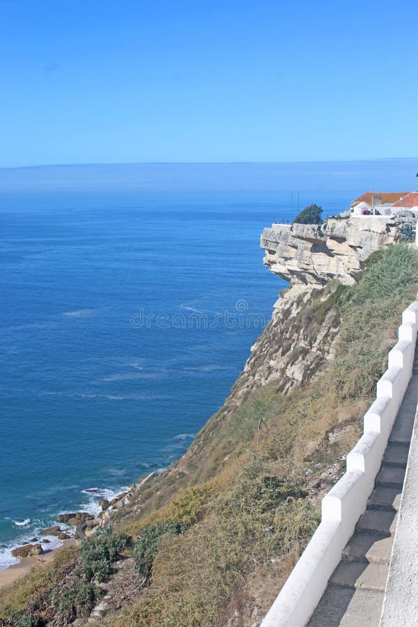 Nazare Town and Beach from Sitio, Portugal Stock Photo - Image of sitio ...