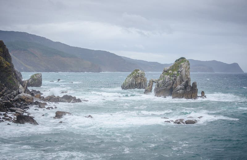 Cliffs in Spain stock photo. Image of water, biscay, spain - 38044238