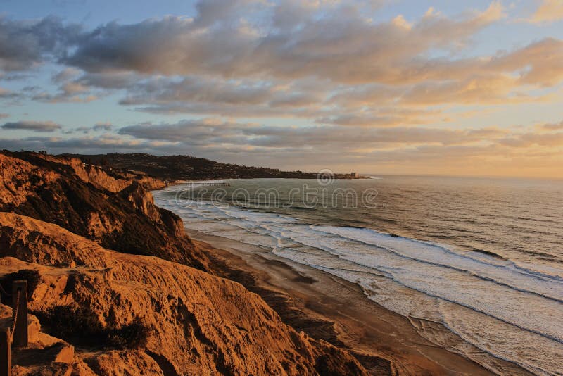 Cliffs during Sunset stock image. Image of landscape - 87666523