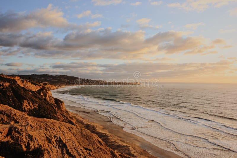Cliffs during Sunset stock image. Image of clouds, sunset - 87666579
