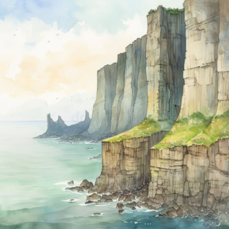 Cliffs that Tower Above stock illustration. Illustration of vista ...