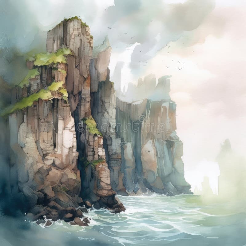 Cliffs that Tower Above stock illustration. Illustration of peak ...