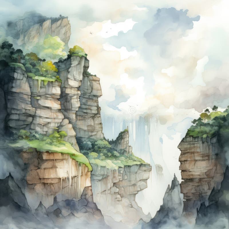 Cliffs that Tower Above stock illustration. Illustration of view ...