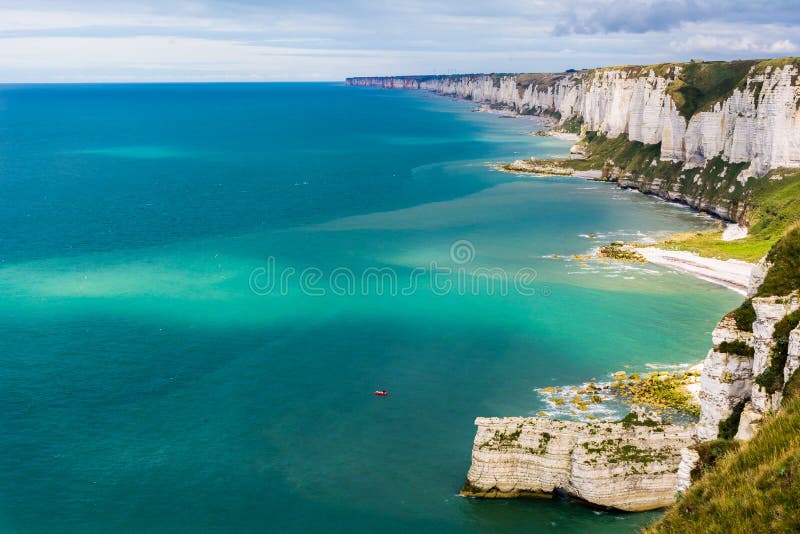 Cliffs of upper Normandy stock photo. Image of cliffs - 58511176