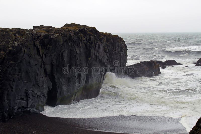 Cliffs in a Raining and Dark Day. Stock Photo - Image of mist, storm ...