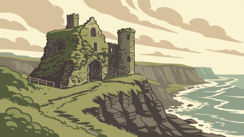 Cliffside Castle Ruins, Coastal Scenery, Historic Ruins, Ocean View ...