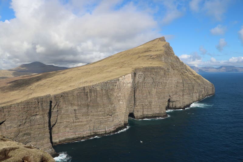 Cliffside Landscape in the Faroe Islands Stock Image - Image of serene ...