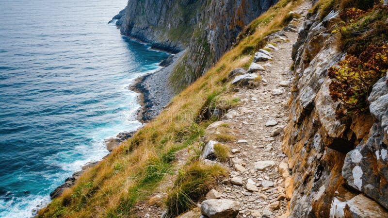 Cliffside Ocean View stock photo. Image of landscape - 375216110