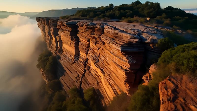 Cliffside View Above the Clouds Stock Footage - Video of vista ...