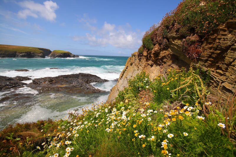 Cliffside view out to sea stock image. Image of afternoon - 12808013