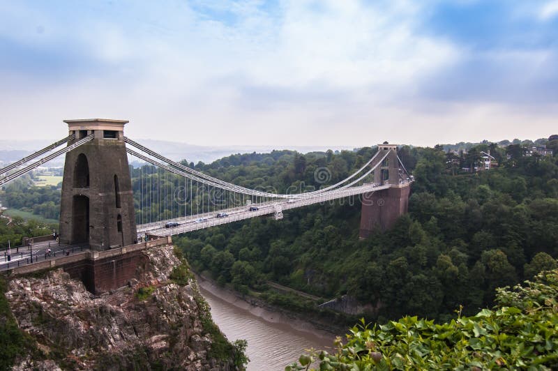 Panoramic View of Cliffton Bridge Stock Photo - Image of crossing, blue ...