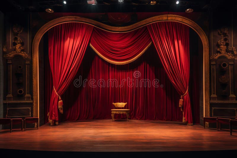 A Climactic Moment on the Theater Stage Stock Illustration ...