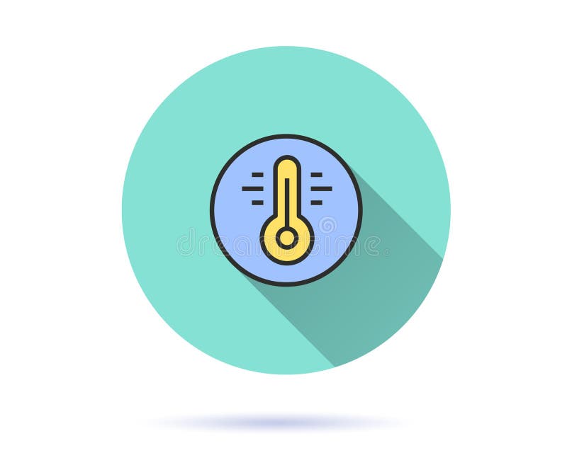 Climat Control Icon with Long Shadow for Graphic and Web Design. Stock ...