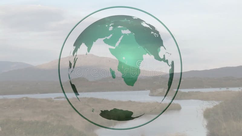 Climate Action Being Visualized by Green Globe Overlay Floating Above ...