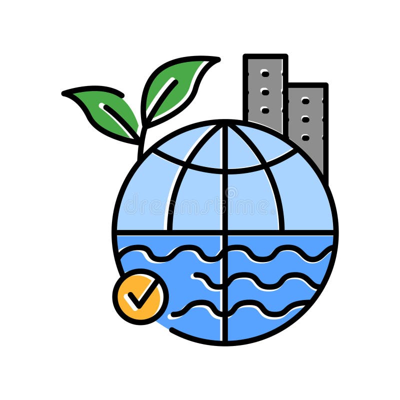 Climate Adaptation Strategies Color Line Icon. Stock Vector ...