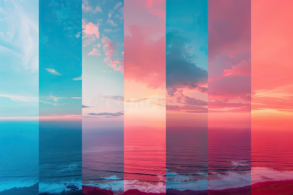 Climate Bands Pattern, Rainbow Texture, Coloured Stripes from Blue To ...