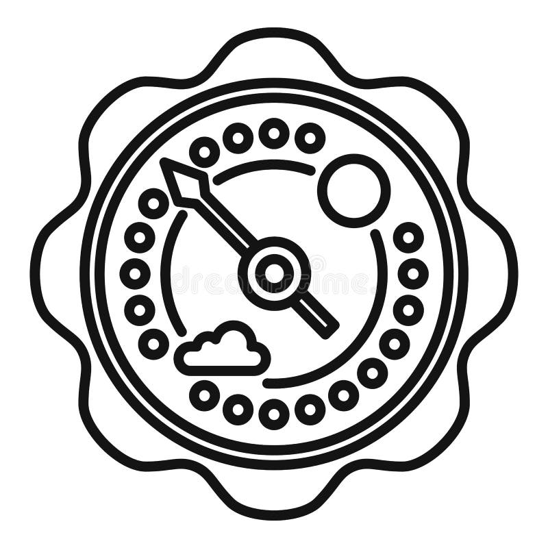 Climate Barometer Icon, Outline Style Stock Vector - Illustration of ...