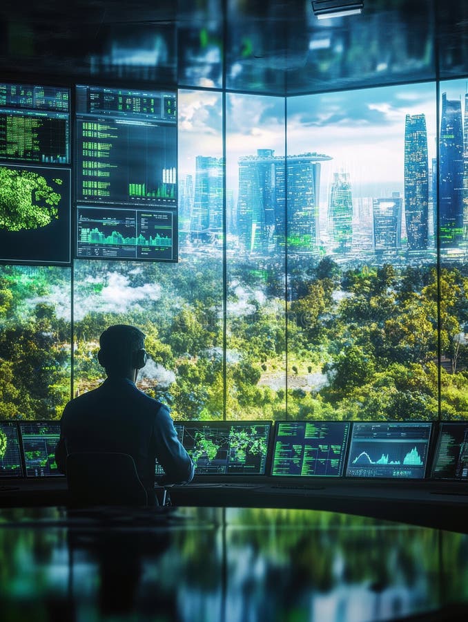 A Climate Change Analyst Monitors Green Landscapes and Eco-friendly ...