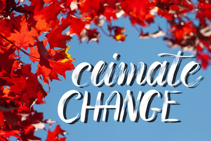 Climate Change Brush Lettering. Stock Illustration - Illustration of ...