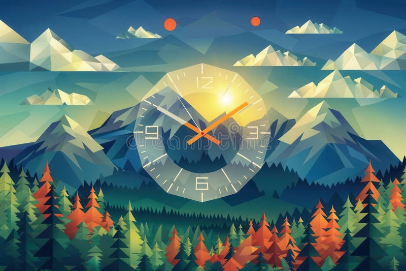 Climate Change Clock a Geometric Clock Illustration with the Hands ...
