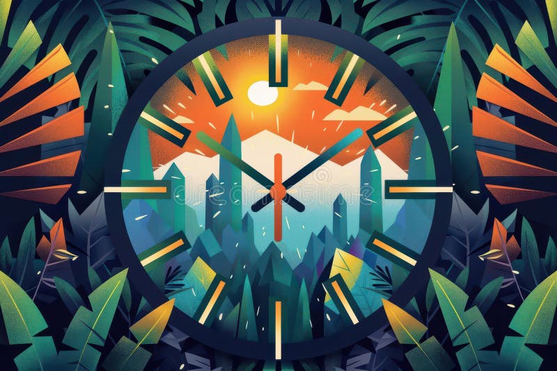 Climate Change Clock a Geometric Clock Illustration with the Hands ...