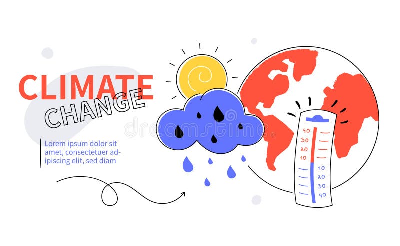 Climate Change - Colorful Flat Design Style Web Banner Stock Vector ...