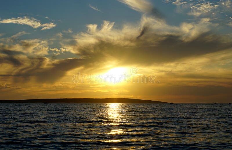 Climate Change Concept with Beautiful Dusk Sunset Seascape Stock Photo ...
