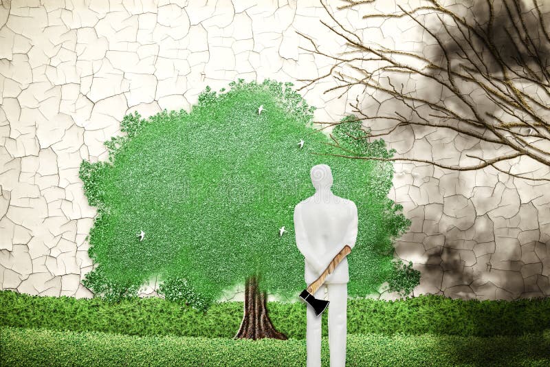 Climate Change Concept, Man Made Deforestation Stock Image - Image of ...