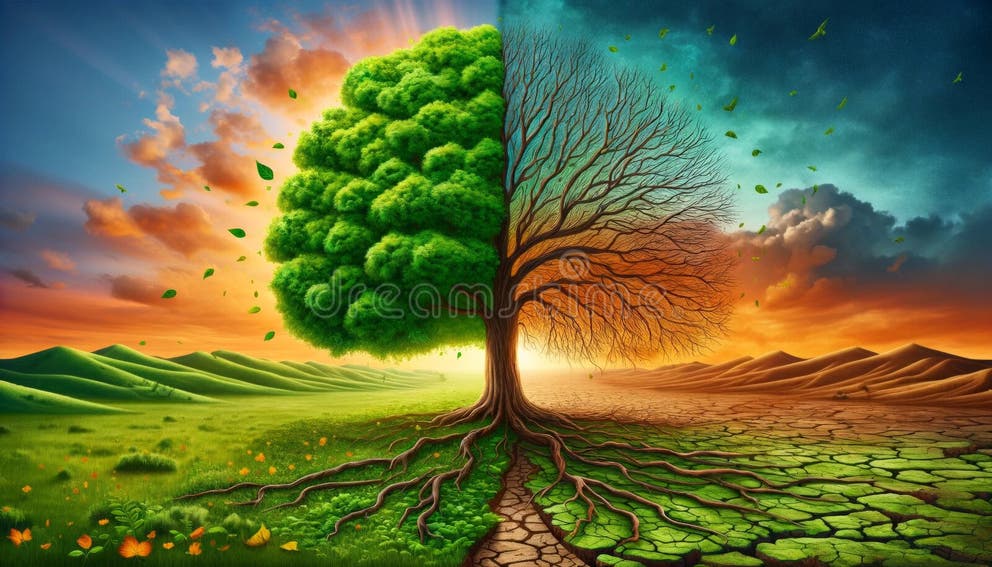 Half Barren Half Green Stock Photos - Free & Royalty-Free Stock Photos ...