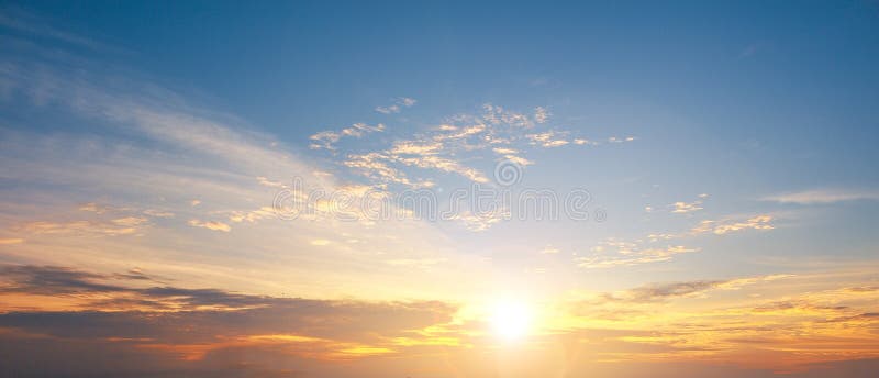 Sunset Colorful Clouds and Blue Sky Background Stock Photo - Image of ...