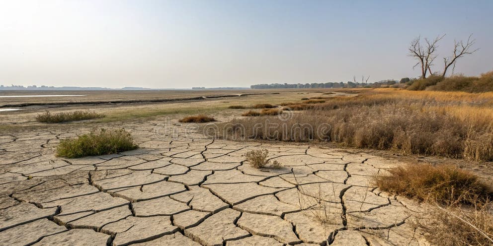 Climate Change. Dry Marshes with Nice Structure Stock Illustration ...