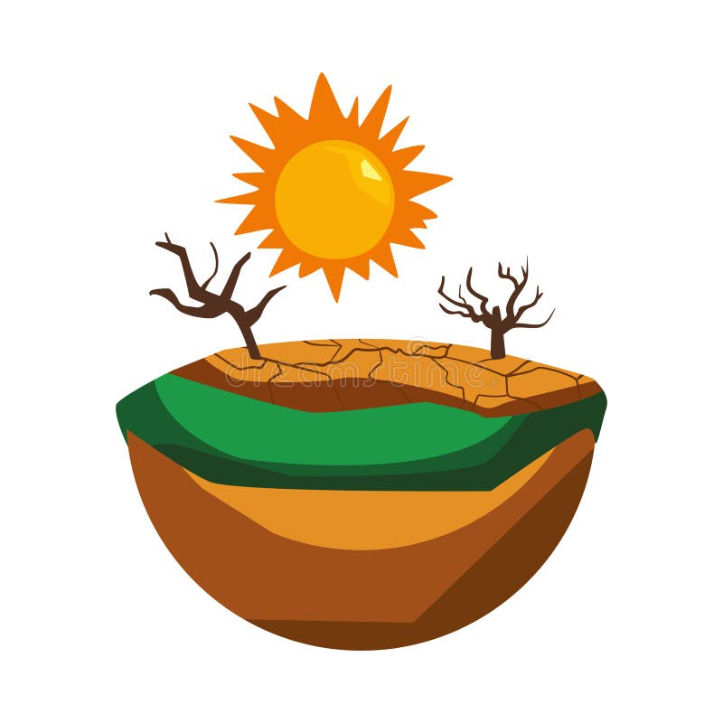Climate Change and Dry Trees Stock Vector - Illustration of save ...