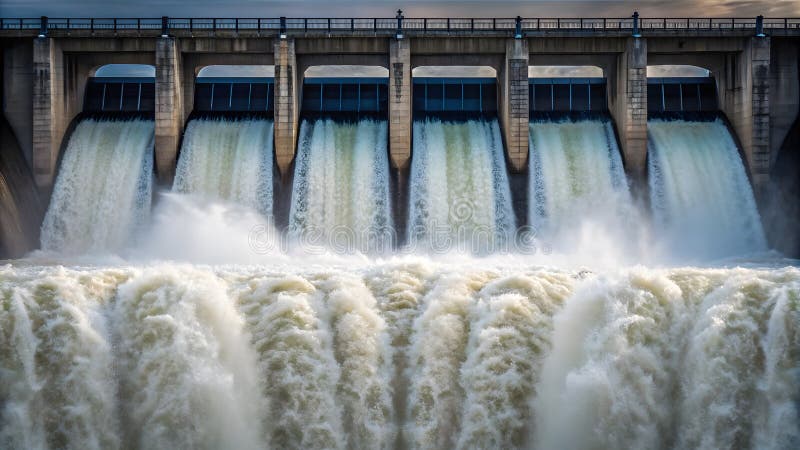 Climate Change Energy Transition Hydropower Dam with Flowing Water ...