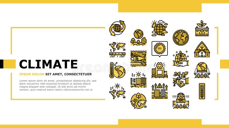 Climate Change and Environment Landing Header Vector Stock Vector ...