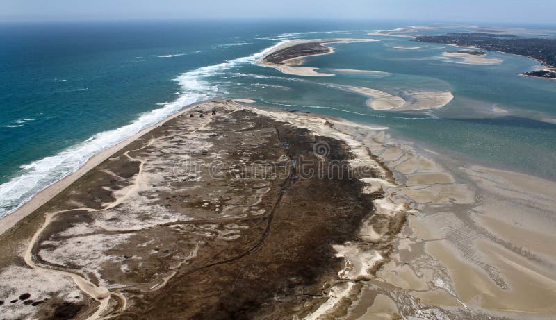 Chatham, Cape Cod Aerial with Outer Beach Stock Image - Image of create ...