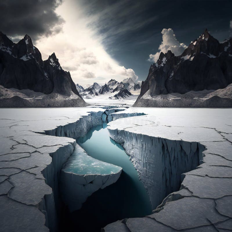 Climate Change Melting Glacier in a Global Warming Environment ...